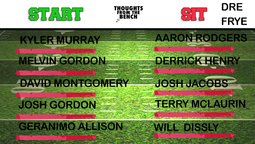 NFL Week 5 Start Sits